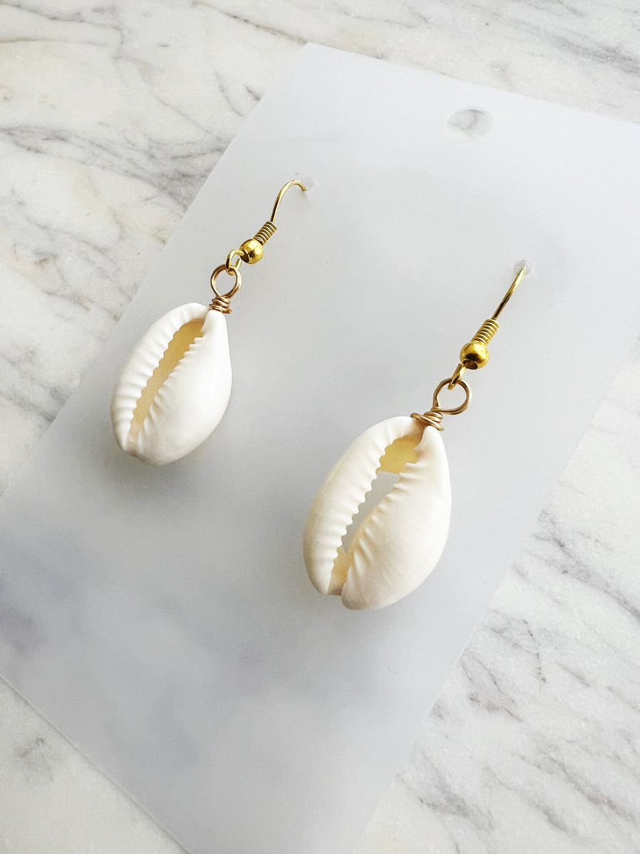 Natural Cowrie Shell Earrings – Carmen Miller Jewellery